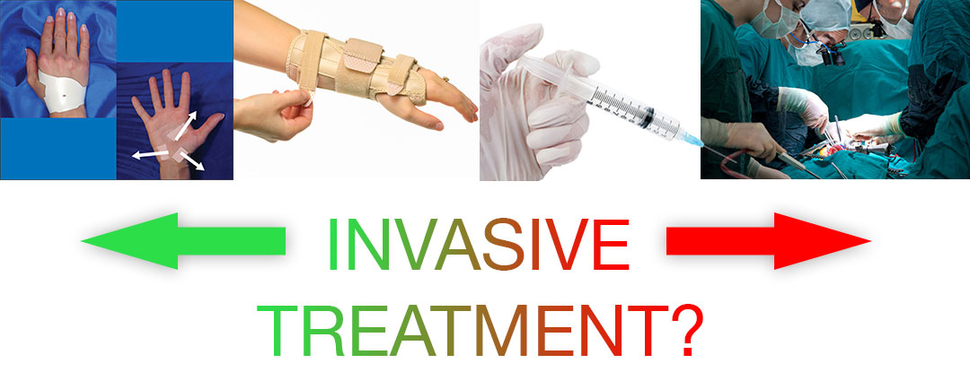 Less Invasive to More Invasive Carpal Tunnel Treatment